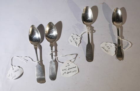 Collection Antique Kentucky Coin Silver Spoons Auction