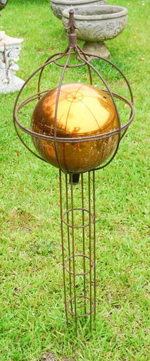 Vintage Iron Garden Orb & Stand