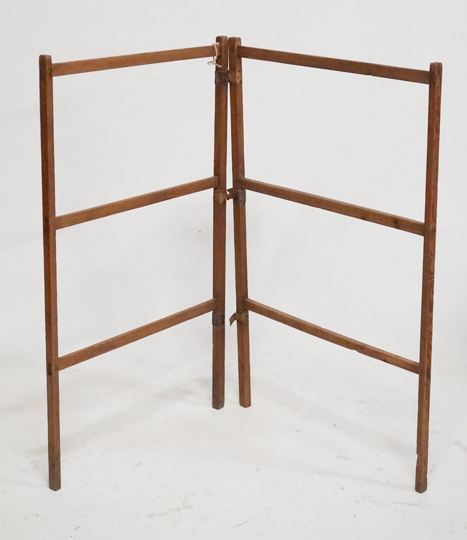 Antique American Backcountry Yellow Pine Folding Wool Drying Rack Auction