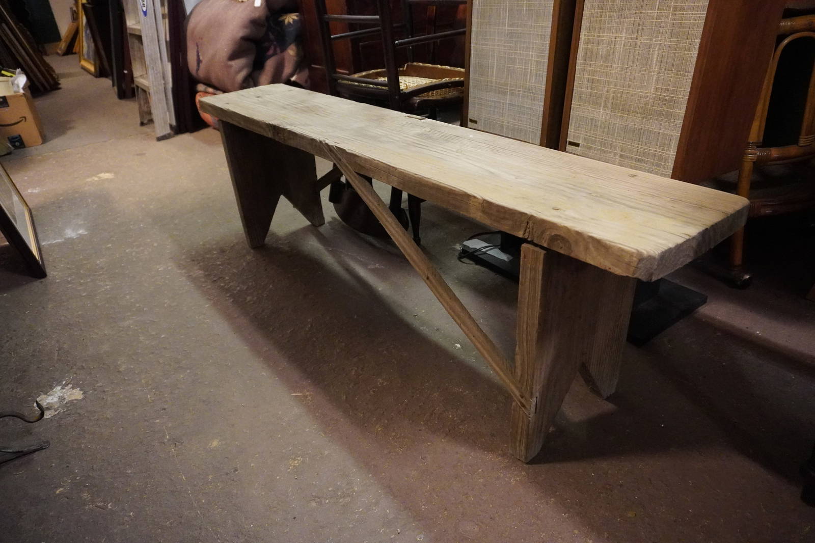 Charming Antique Southern Backcountry Yellow Pine Bench Or Crock Stand ...