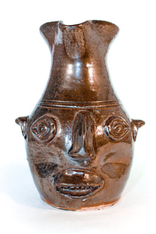 Edgefield stoneware face pitcher