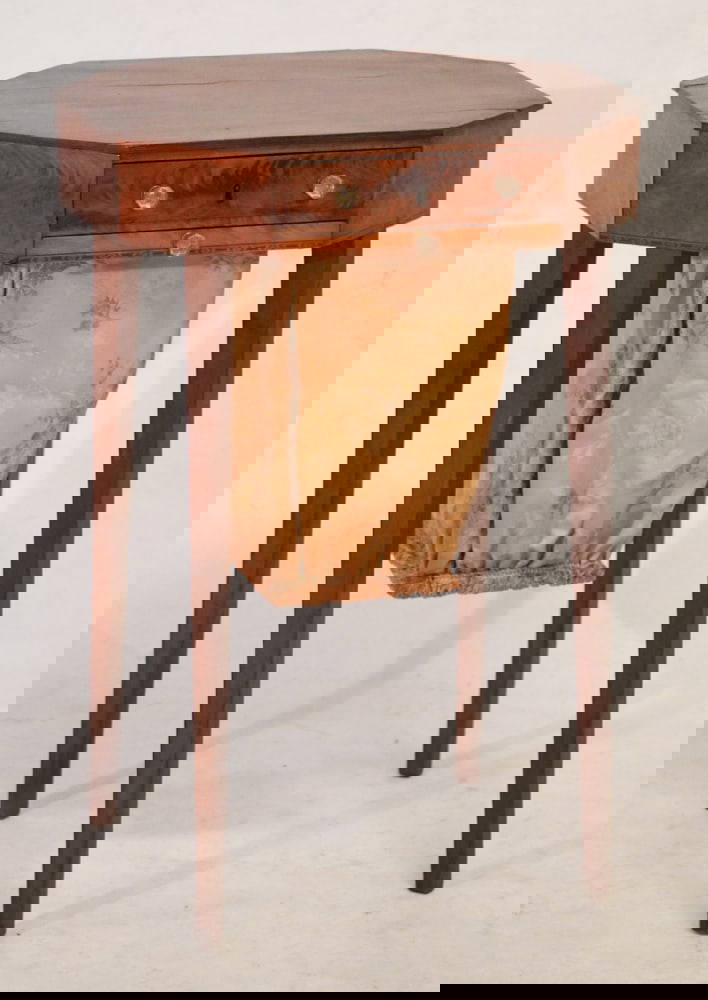 American Federal Figured Mahogany Sewing Stand Auction