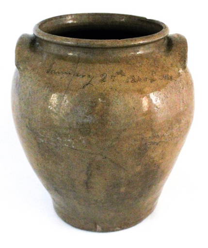 Very Important Signed And Dated Stoneware Jar