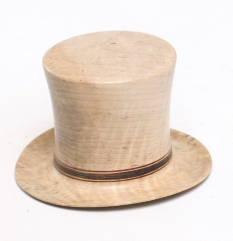 American Folk Art Turned Wood Top Hat