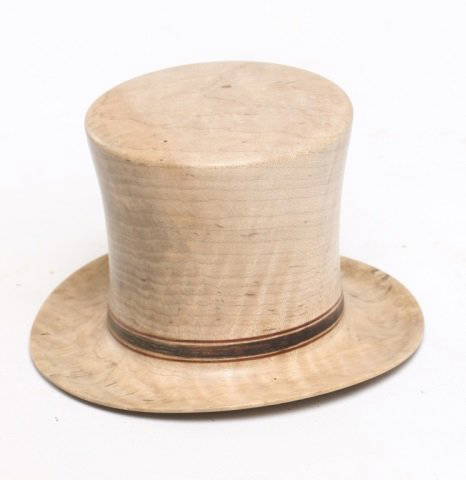 American Folk Art Turned Wood Top Hat