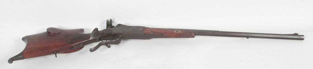 Finely Carved Schuetzen German Target Rifle