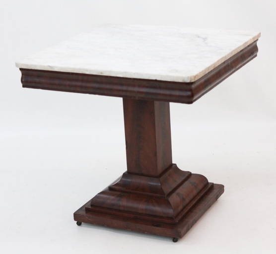 American Classical Mahogany Marble Top Cente Table