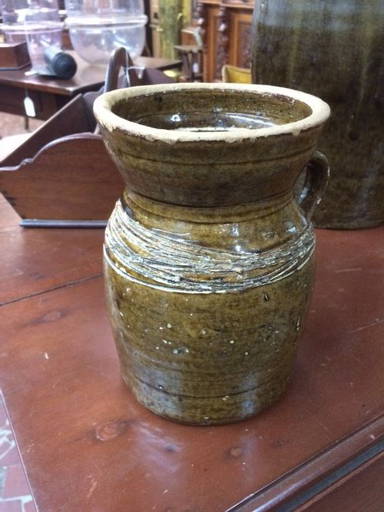 Uncommon Southern Stoneware Table Or Lap Churn