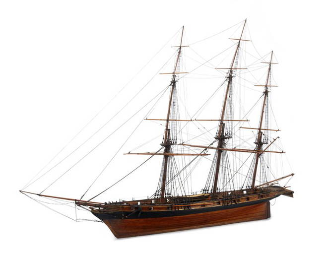 A 19th Century Wood And Metal Model 18 Gun Frigate