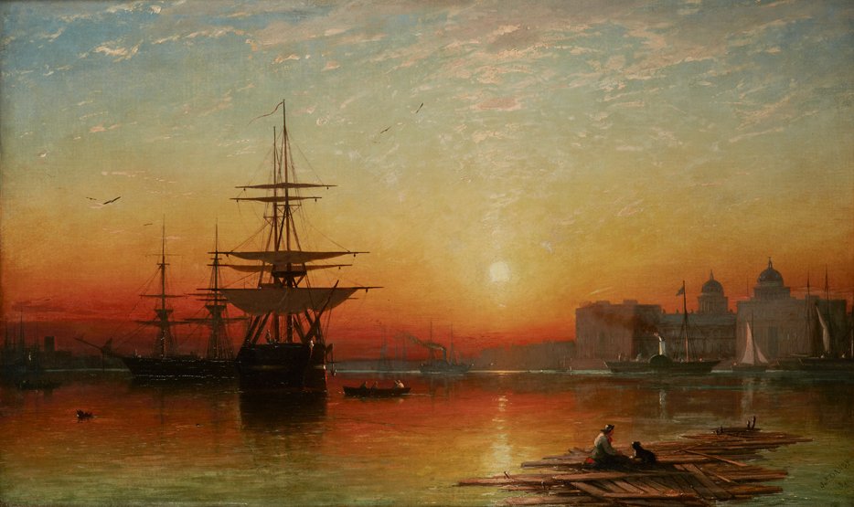 JAMES FRANCIS DANBY (BRITISH, 1816-1875) Sunset over th