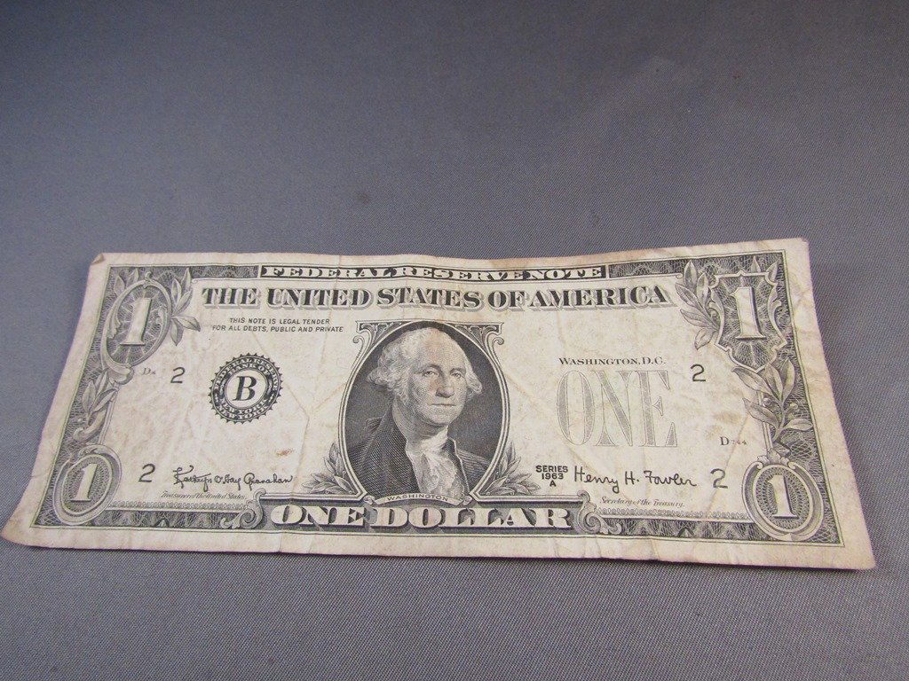 Rare Us One Dollar Bill Error 1963a