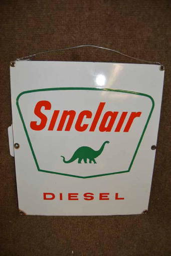Sinclair Diesel Porcelaing Gas Pump Plate Sign