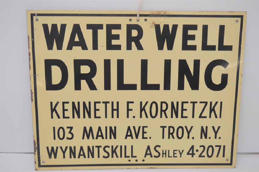 TIN WATER WELL DRILLING SIGN