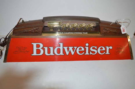 Vintage Budweiser Pool Table Light Works!