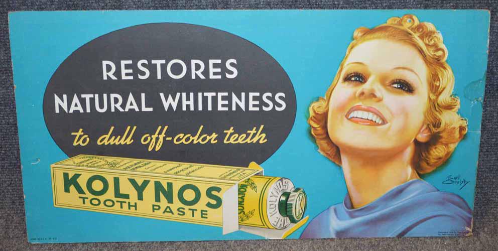 KOLYNOS TOOTHPASTE SIGN - Feb 08, 2020 | Meissner's Auction Service in NY
