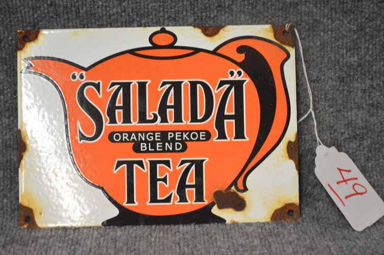 REPRO. PORCELAIN SALADA TEA SIGN (#0049) on Feb 12, 2022 | Meissner's ...