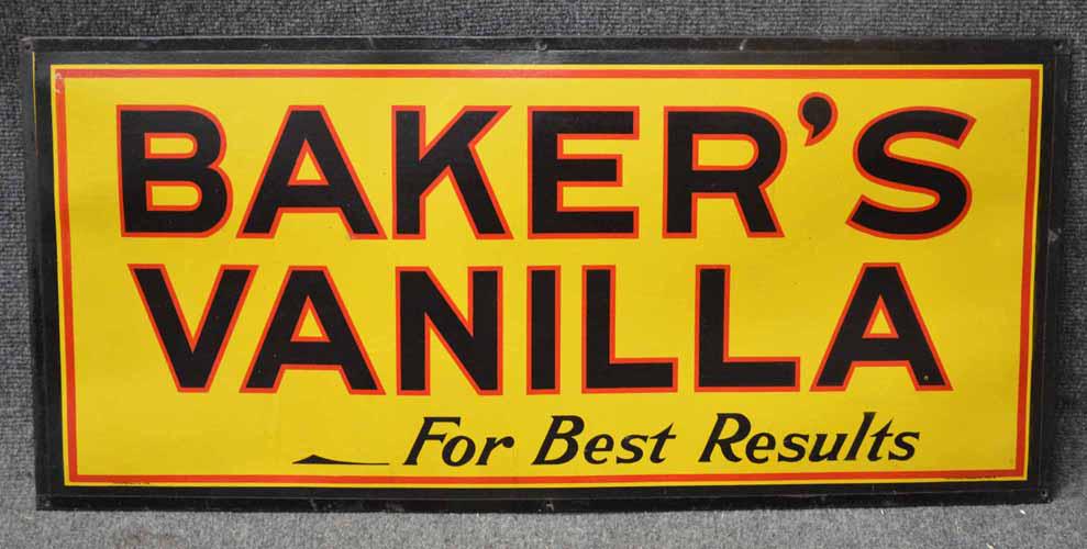 "BAKERS VANILLA" SIGN - Nov 12, 2022 | Meissner's Auction Service in NY