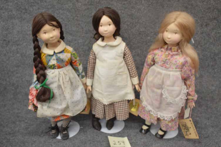 (3) Tagged Calico Kids Dolls