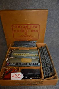 Vintage Streamline Steam Type Electric Train By Louis Marx & Co.