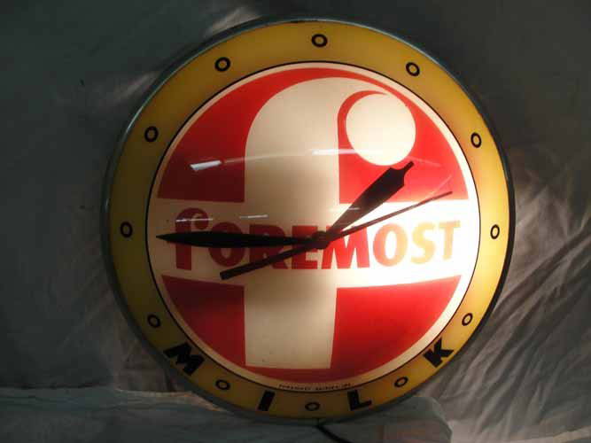 "Foremost Dairy" Round Light Up Clock - Nov 10, 2012 | Meissner's ...