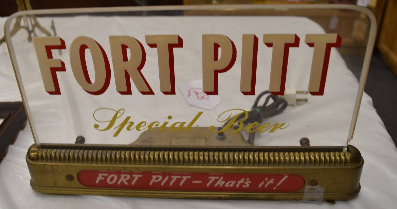Fort Pitt Beer Glass Light Up Counter Sign Auction