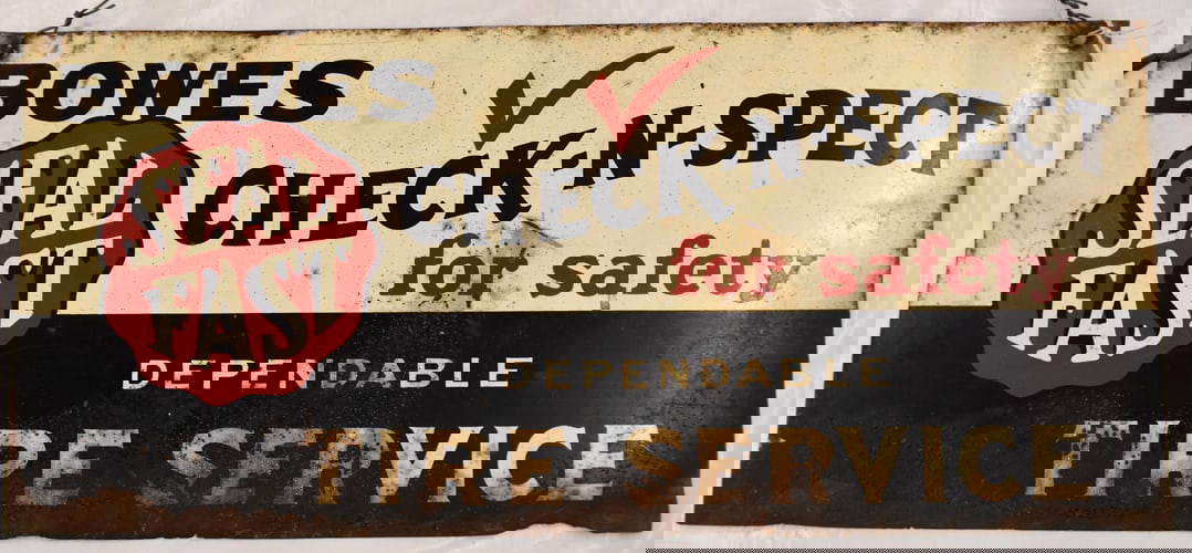 Bowes Seal Fast Tire Service Sign Auction