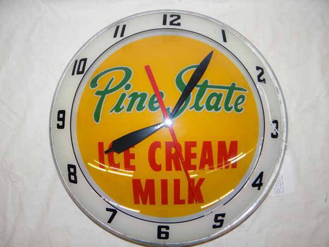 Pine State Ice Cream & Milk Clock - Jun 01, 2013 | Meissner's Auction ...