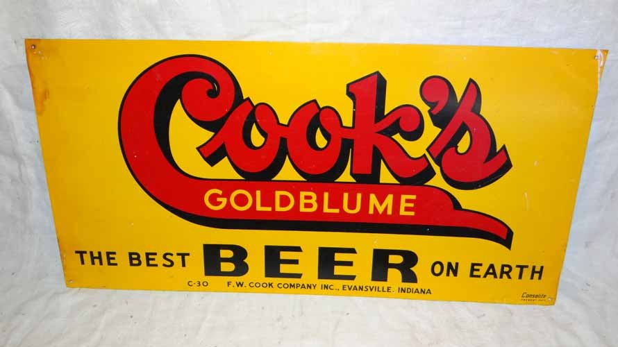 Cooks Goldblume Beer Sign - Nov 09, 2013 | Meissner's Auction Service in NY
