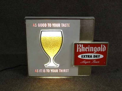 Neon Sign: Rheingold Extra Dry, Vintage Beer Sign,