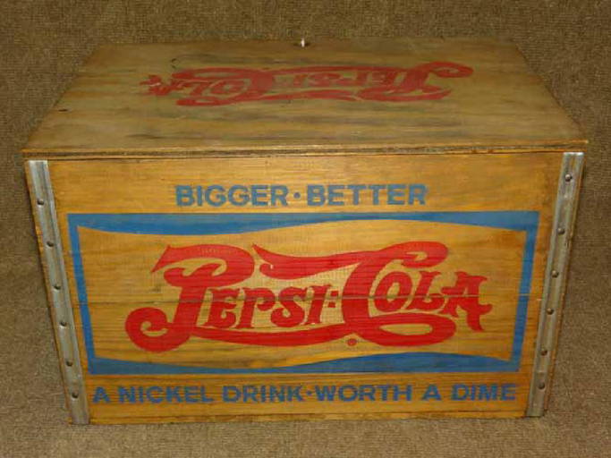 Contemporary Wooden Pepsi Cola Advertising Box