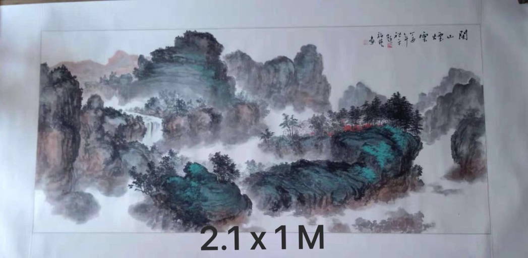 **chinese Paper Landscape Painting Scroll