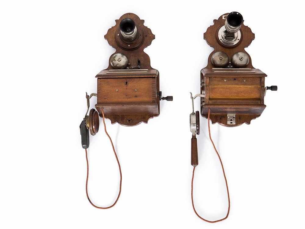 Siemens & Halske, Two Wall Phones, Germany, circa 1900