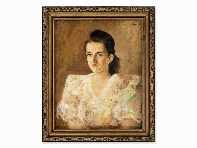 Edouard F. Zier (1856 1924), Portrait Of A Young Woman,