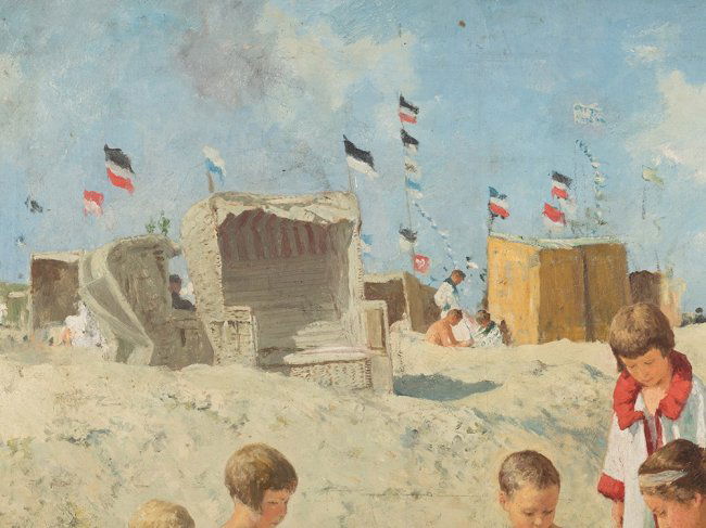 Hermann Seeger, On the Baltic Sea Beach, Oil Painting, : Lot 29