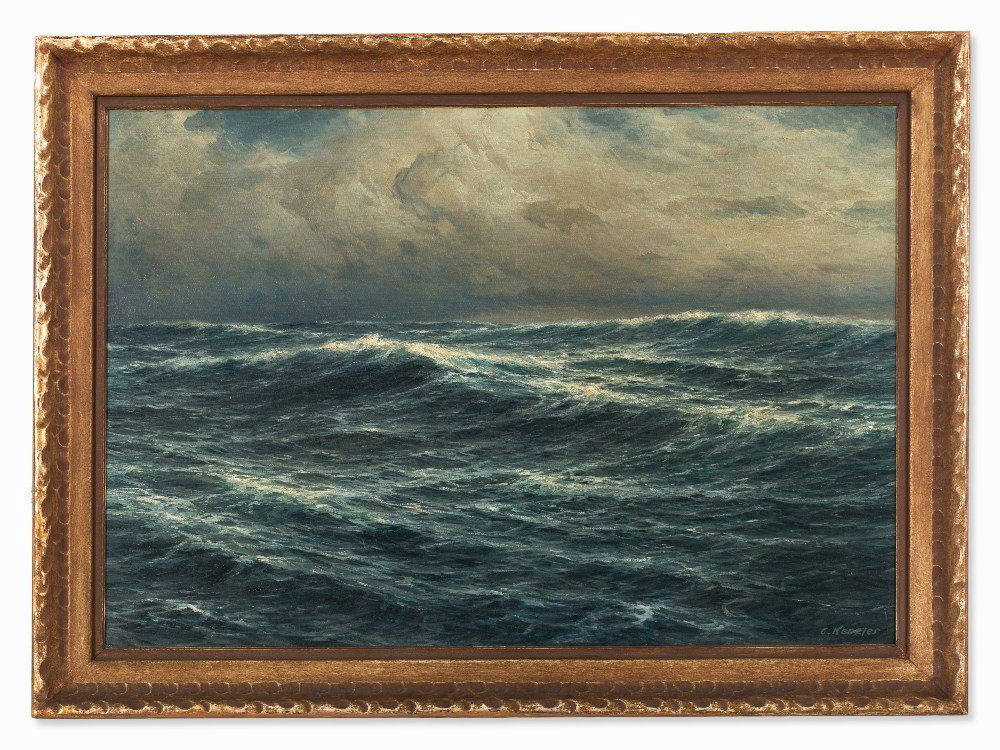 Carl Kenzler, Oil Painting, Atlantic Seascape, Germany,
