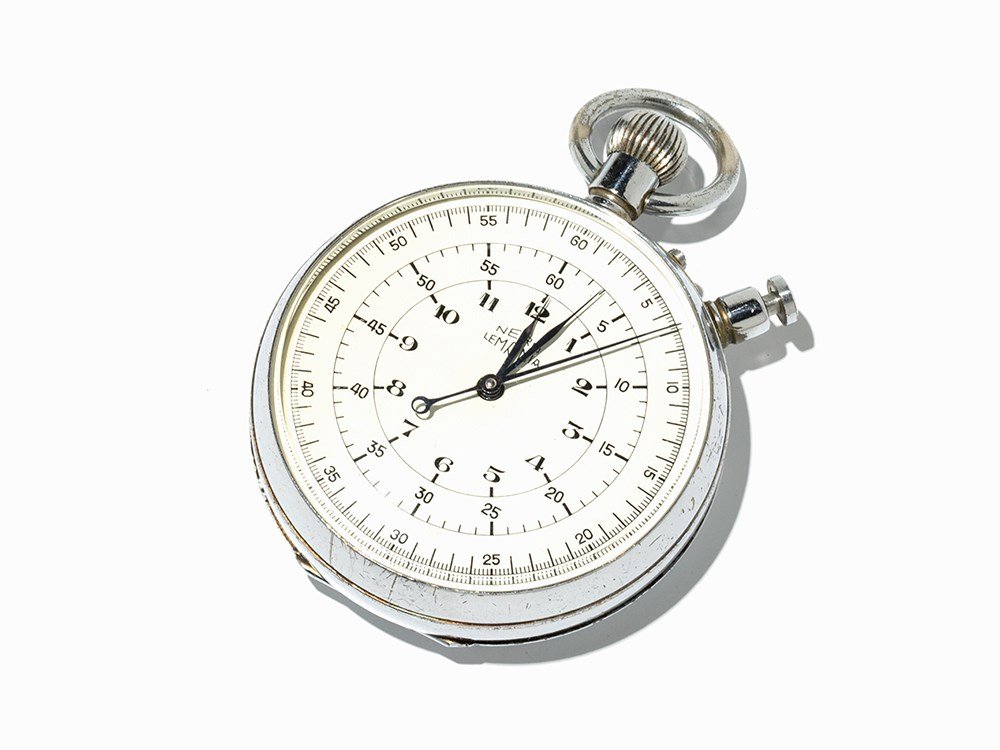 Lemania Nero Military Stopwatch, Switzerland, C. 1945
