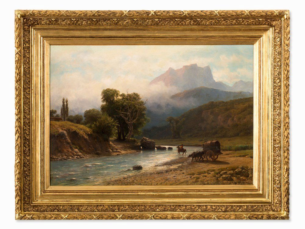 Lev Lagorio (1827-1905), River Crossing in the