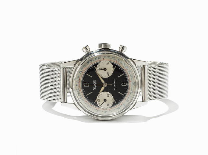 Gruen Precision Panda Dial Chronograph, Ref. 770r, C.