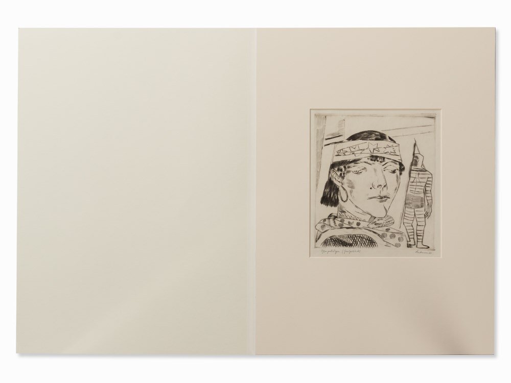 Max Beckmann, Snake Lady, Rare Drypoint Etching, 1921