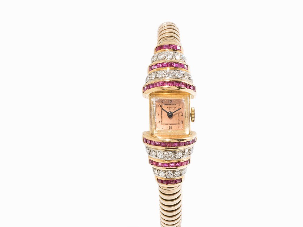 Ardath Watch Co., 18K Gold Wristwatch Set with Precious