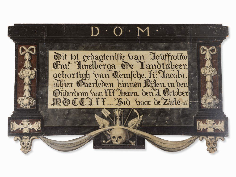 A Funerary Hatchment, Flemish, 18th C.
