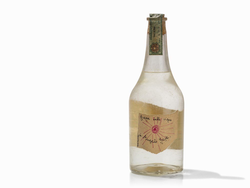1 Bottle 1992 Grappa Levi Vigne Angelo Gaja, Two Labels