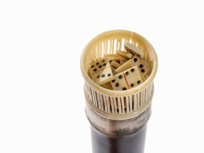 Extraordinary Dandy Cane With Dominoes, Late 19th C.