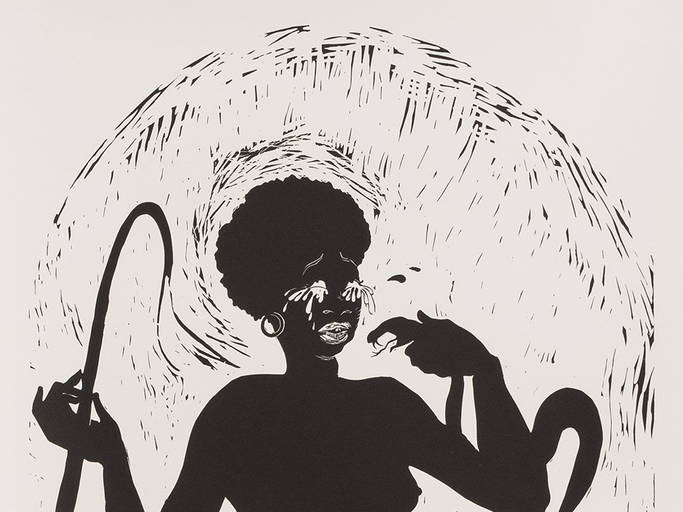 Kara Walker, Boo Hoo, Linocut, 2000