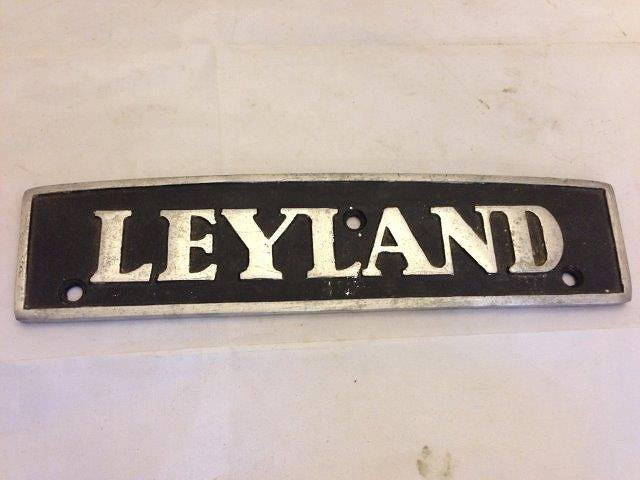 An Aluminium Leyland Radiator Name Plate.