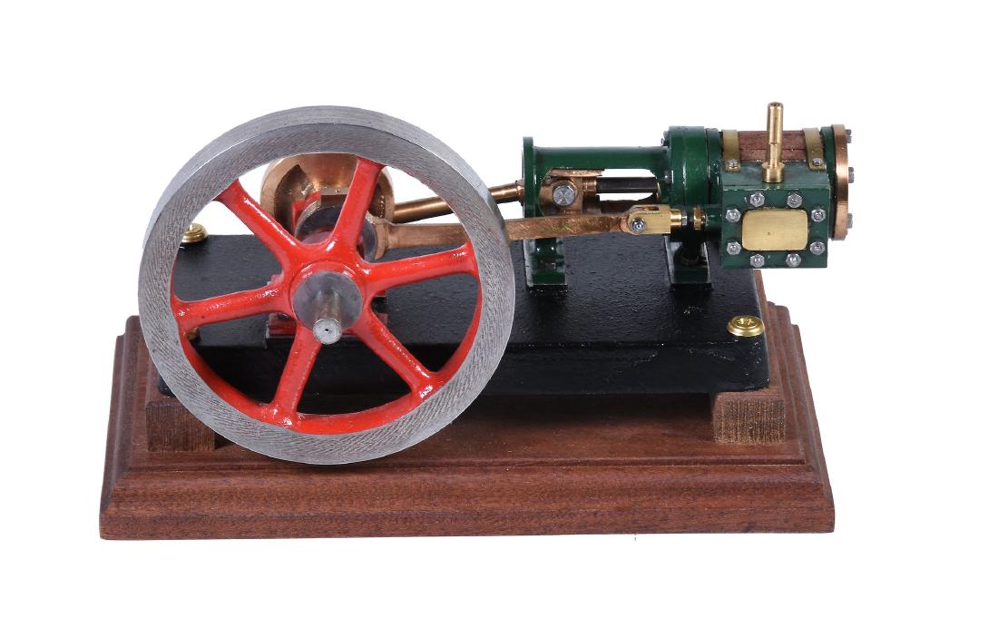 A model of a horizontal live steam mill engine