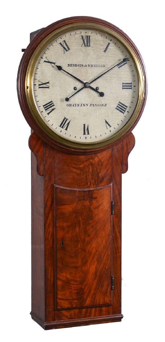 A rare George III mahogany hour-striking tavern clock