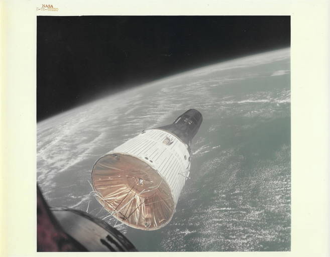 The historic first ever rendezvous in space, a view of (#0066) on Feb ...