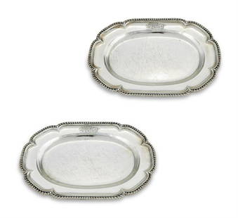 A Pair Of Early George Iii Silver Graduated Shaped Oval