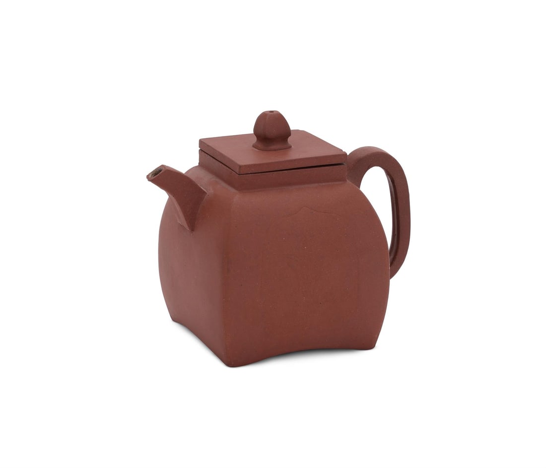 A Chinese Yixing Square Teapot And Cover Auction